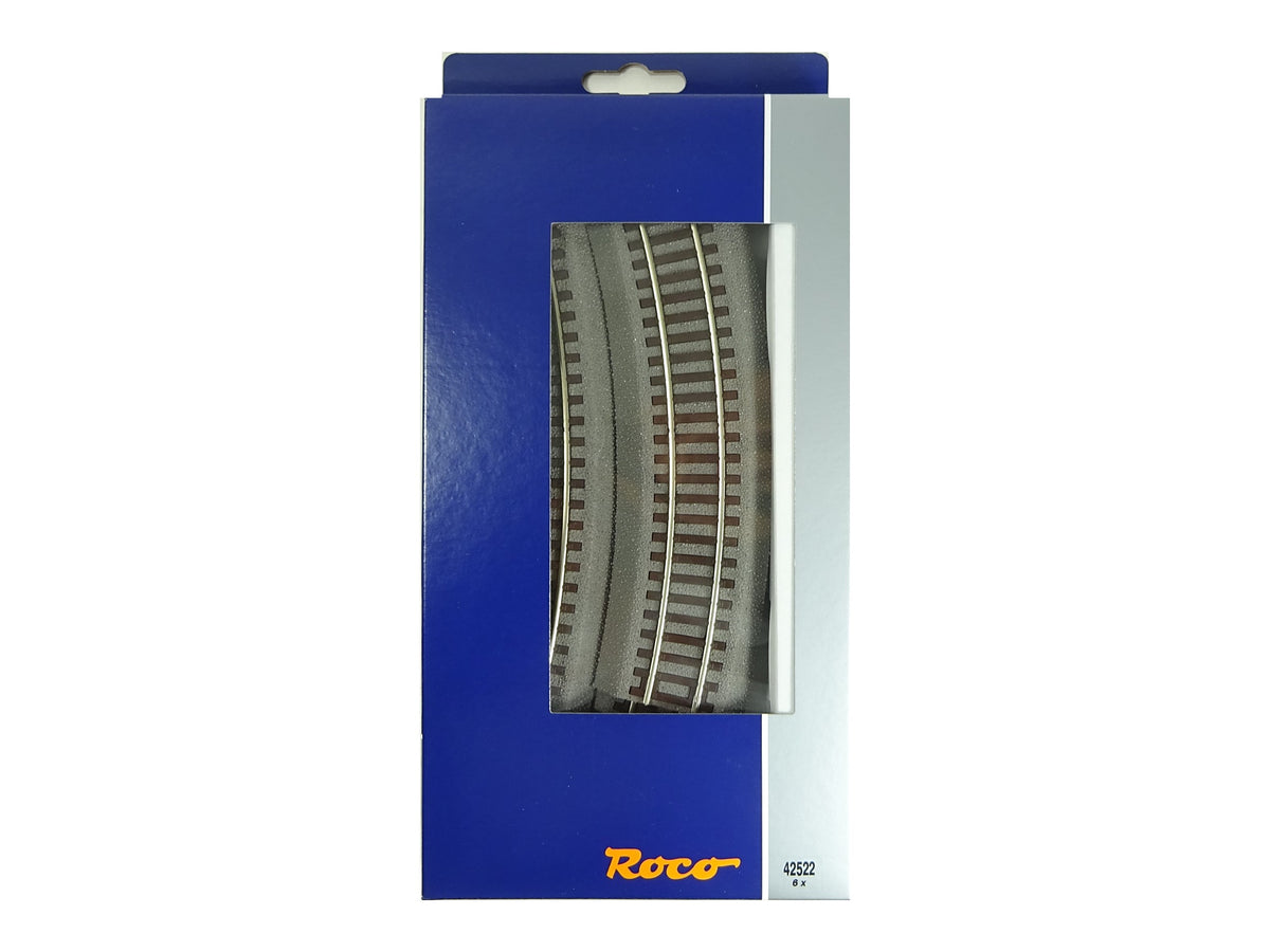 ROCO LINE 6x Gebogenes Gleis R2, Radius 358 mm 30°, Roco H0 42522 neu – lokomofreund