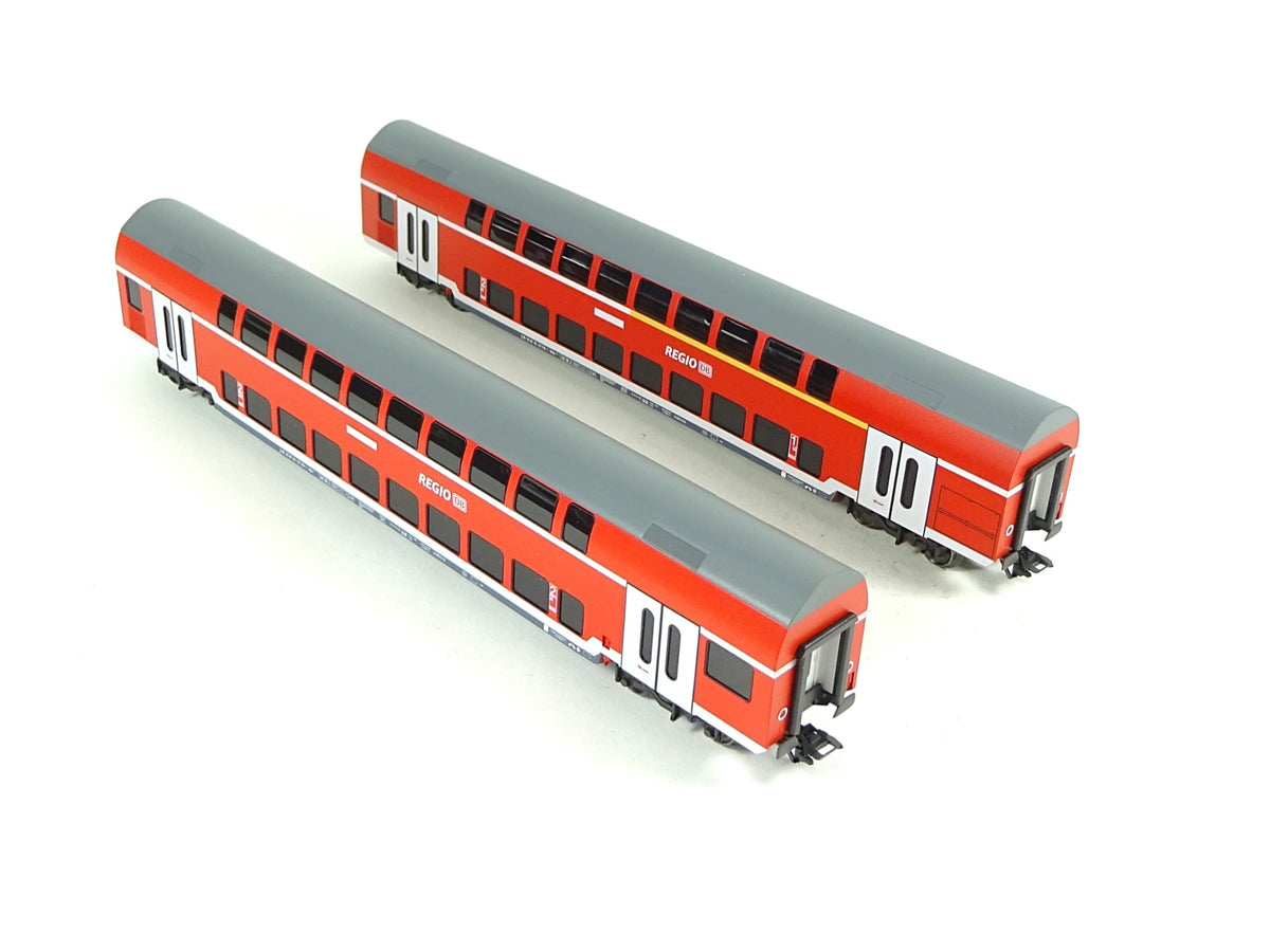 Doppelstockwagen-Set 1/2.+ 2. Klasse DB, aus Märklin H0 29479 neu neu ...
