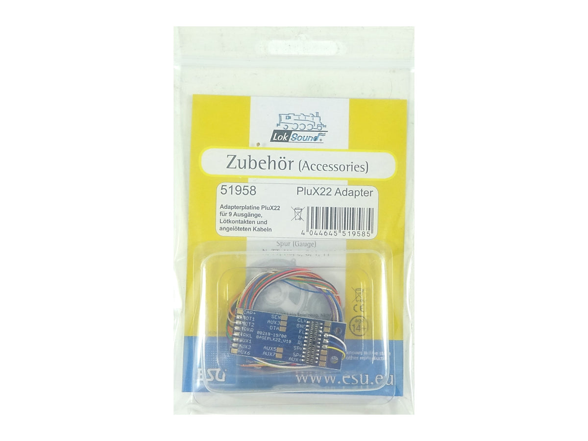Digital Decoder Adapterplatine PluX22, ESU 51958 neu OVP – lokomofreund